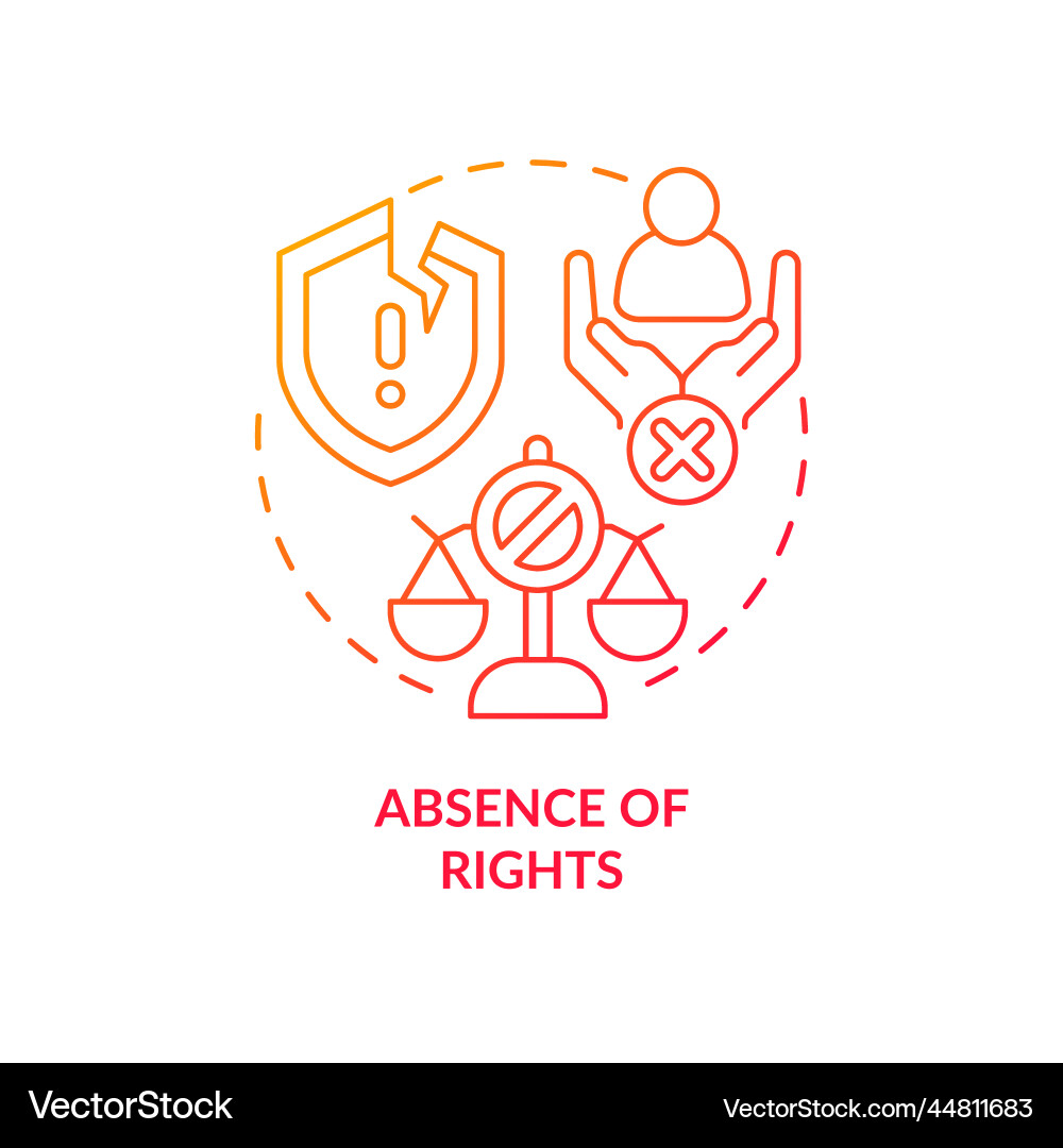 Absence of rights red gradient concept icon Vector Image