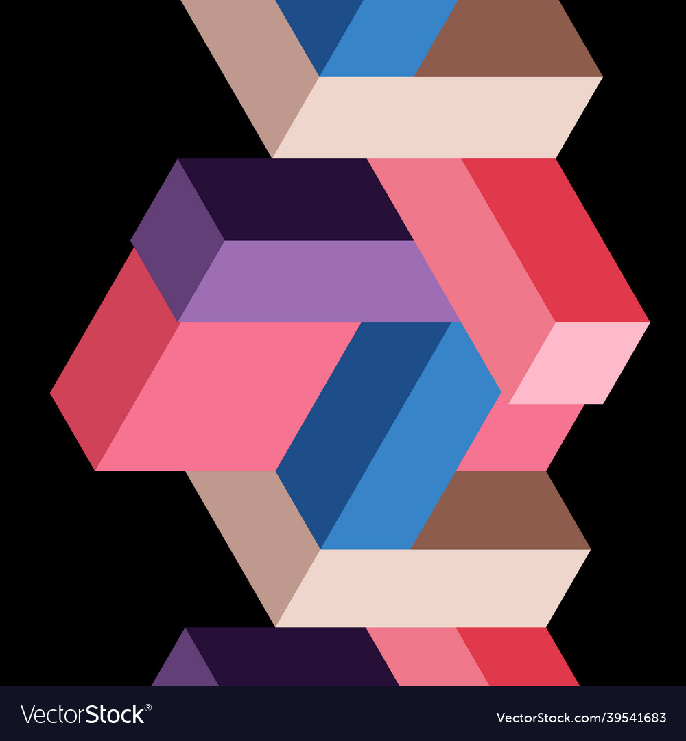 Abstract background 3d cubes cubic elements Vector Image