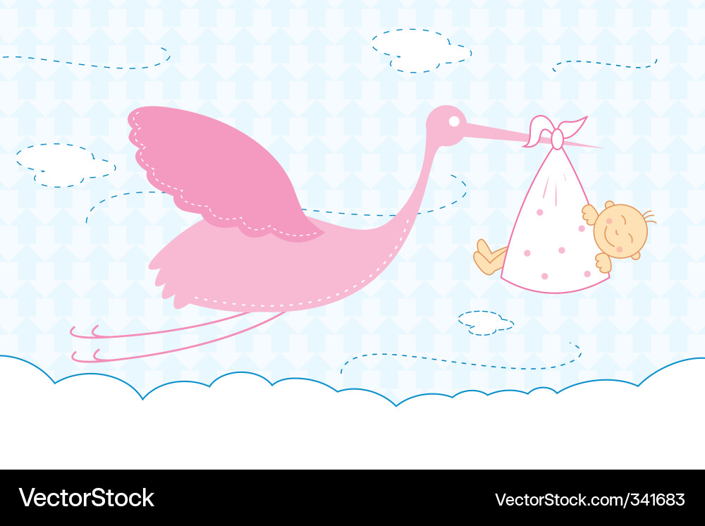 Baby arrival announcement card Royalty Free Vector Image