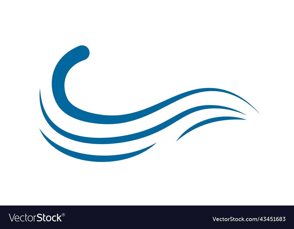 Blue wave icon Royalty Free Vector Image - VectorStock