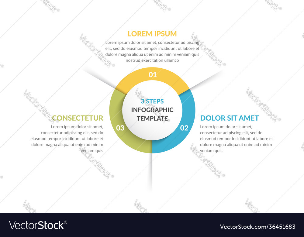 Circle infographics - three elements Royalty Free Vector
