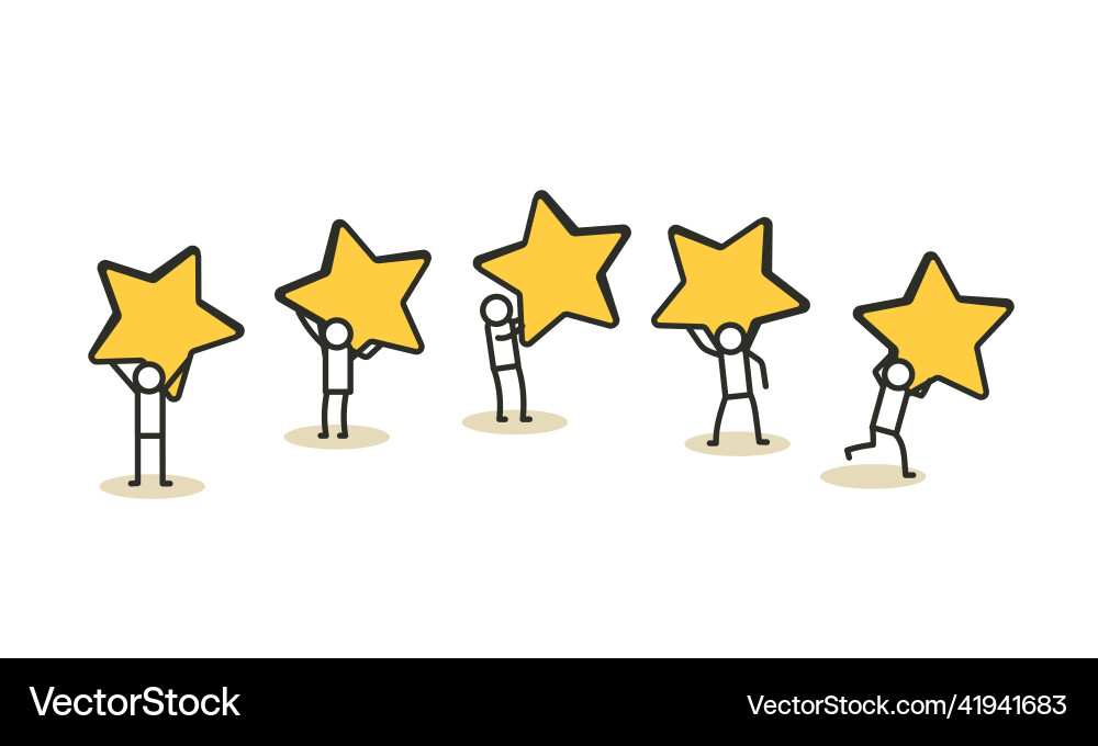 Customer review five star choice satisfaction man Vector Image