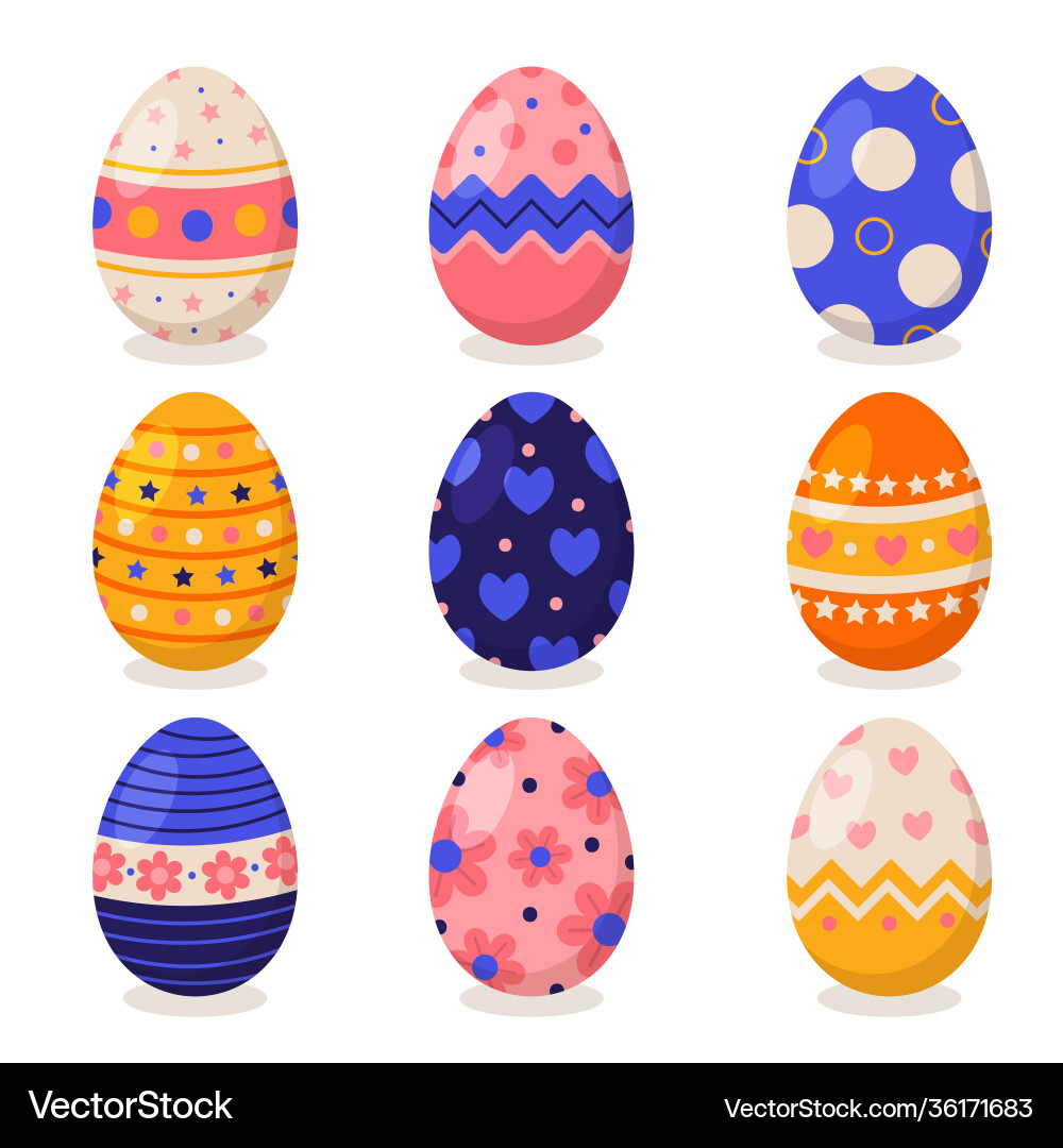 Easter egg set Royalty Free Vector Image - VectorStock