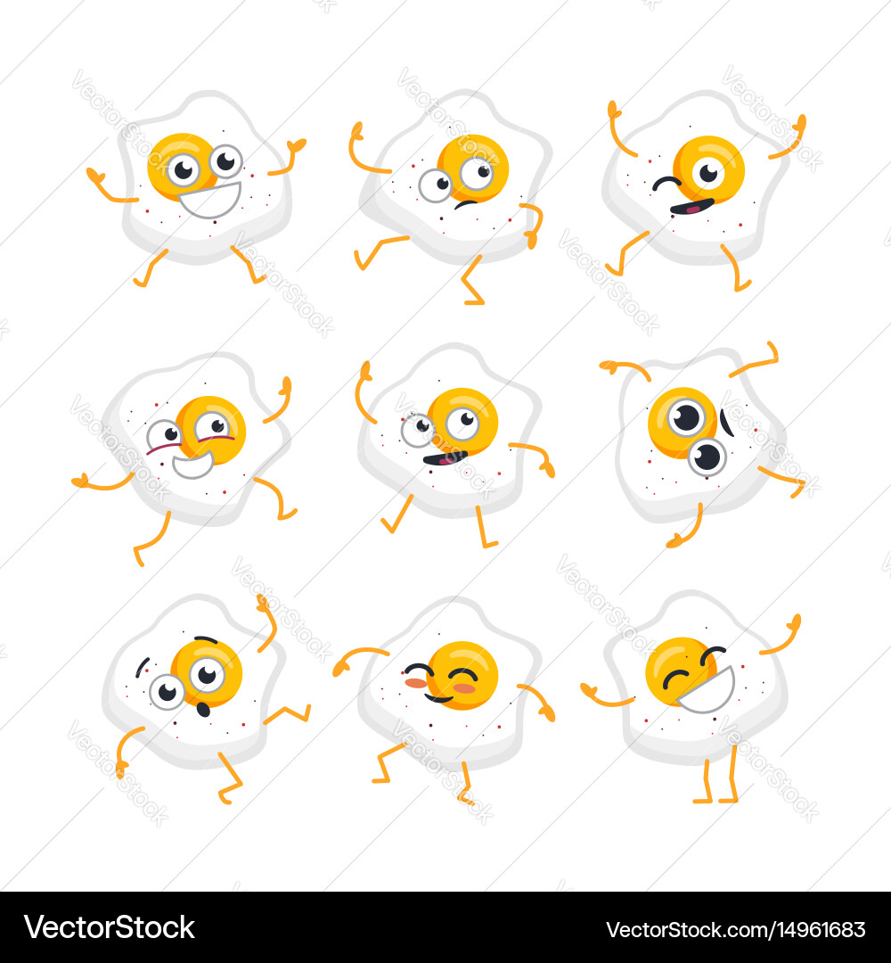 Egg character - set of mascot Royalty Free Vector Image