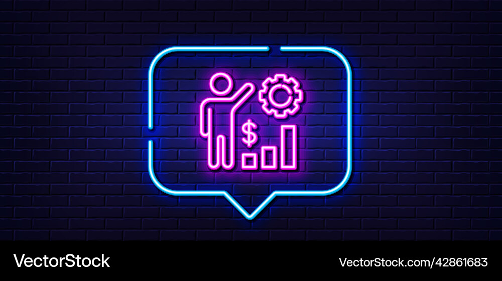 Employees wealth line icon work results sign Vector Image