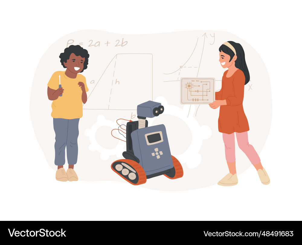 Engineering for kids isolated concept Royalty Free Vector