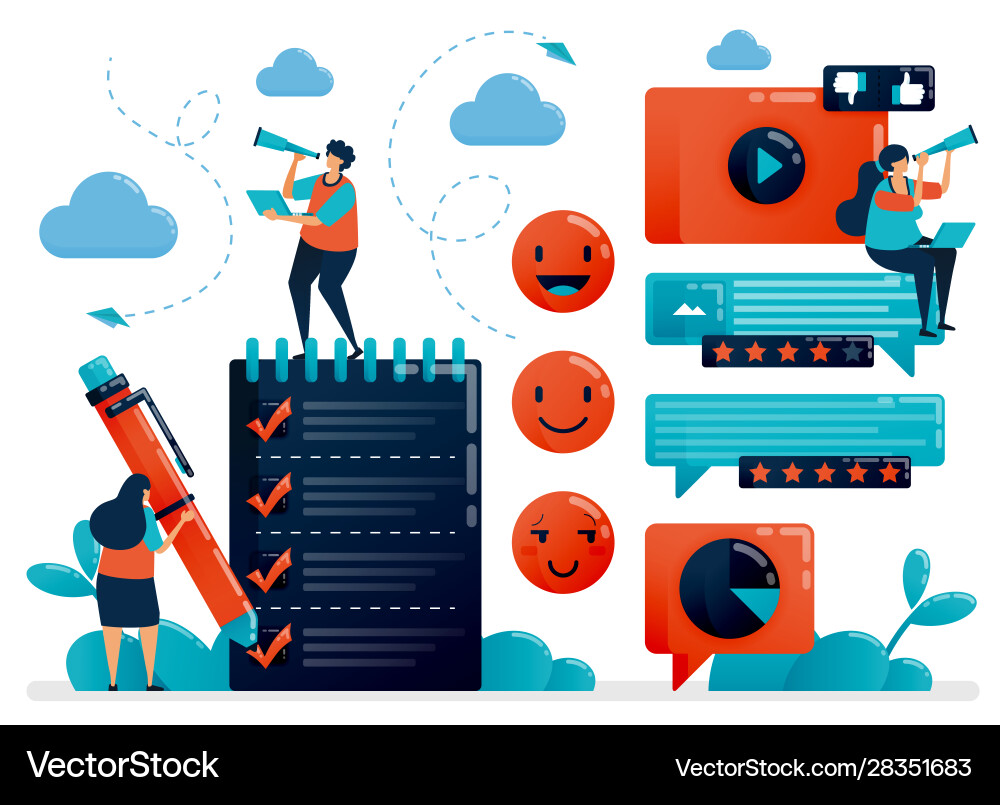 Fill out survey for feedback emoticon in comments Vector Image