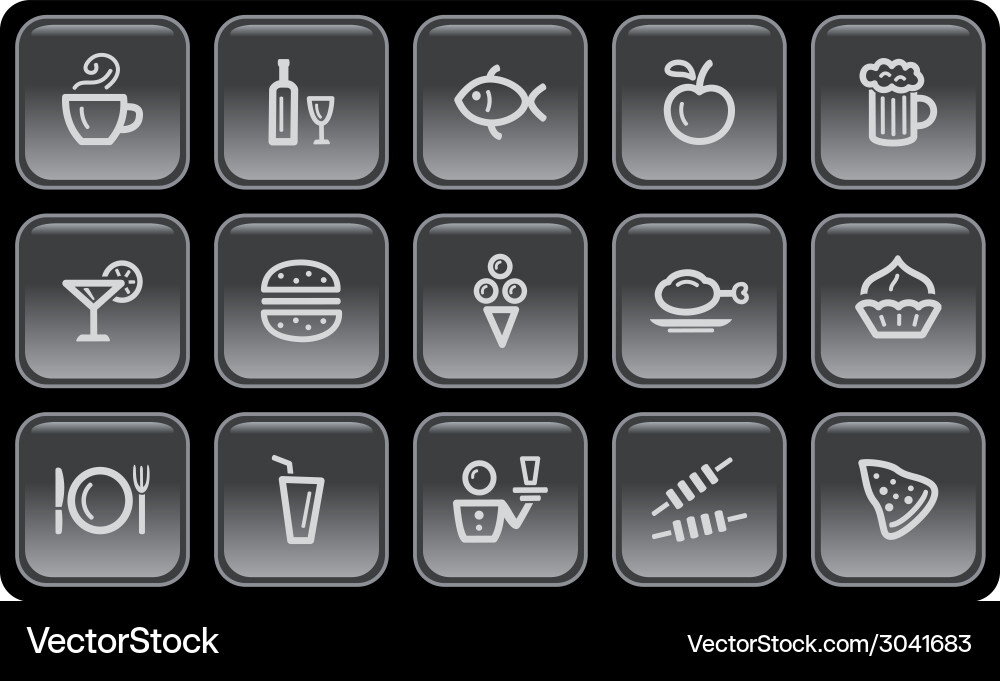 Food and drink buttons Royalty Free Vector Image