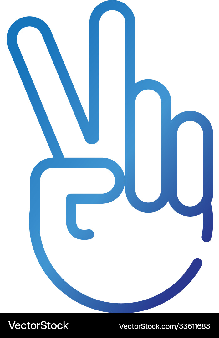 Hand peace and love sign gradient style icon Vector Image