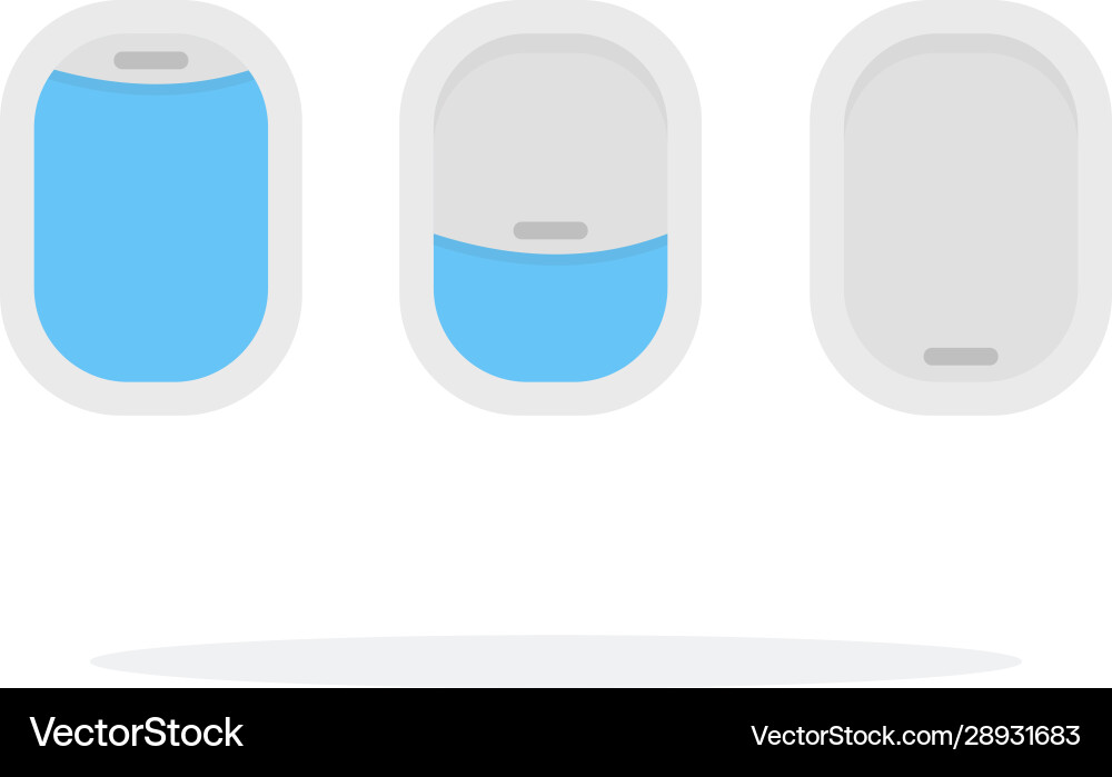 Indoor and outdoor airplane window flat material Vector Image