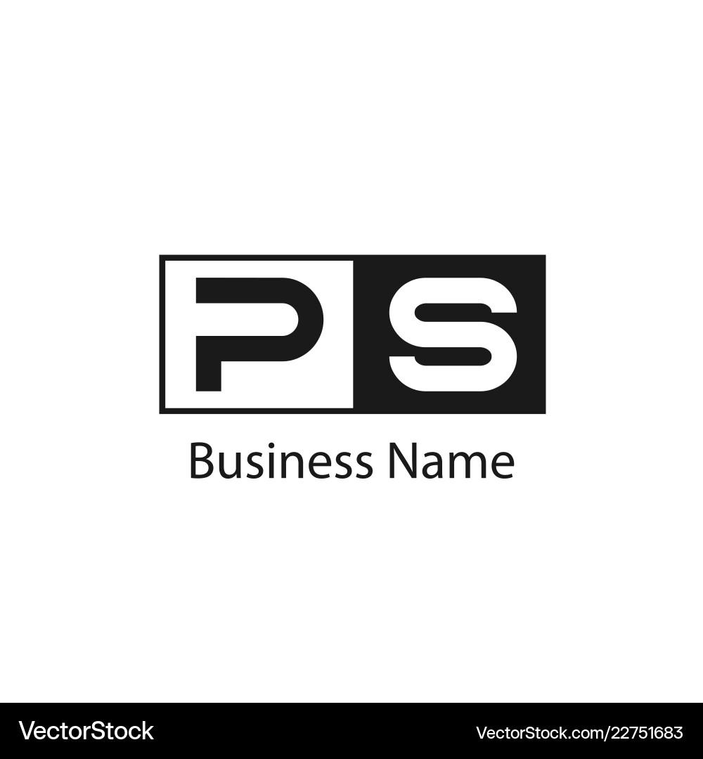 Initial letter ps logo template design Royalty Free Vector