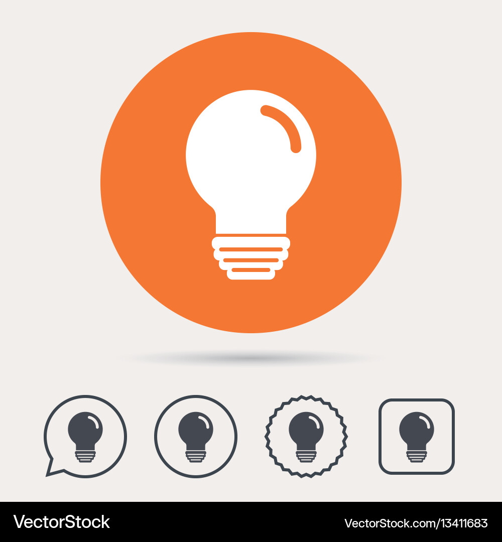 Light bulb icon lamp illumination sign Royalty Free Vector