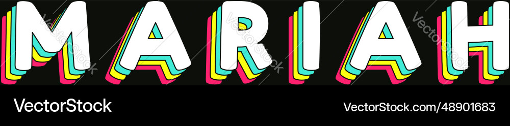 Mariah - retro rainbow typography faded style Vector Image