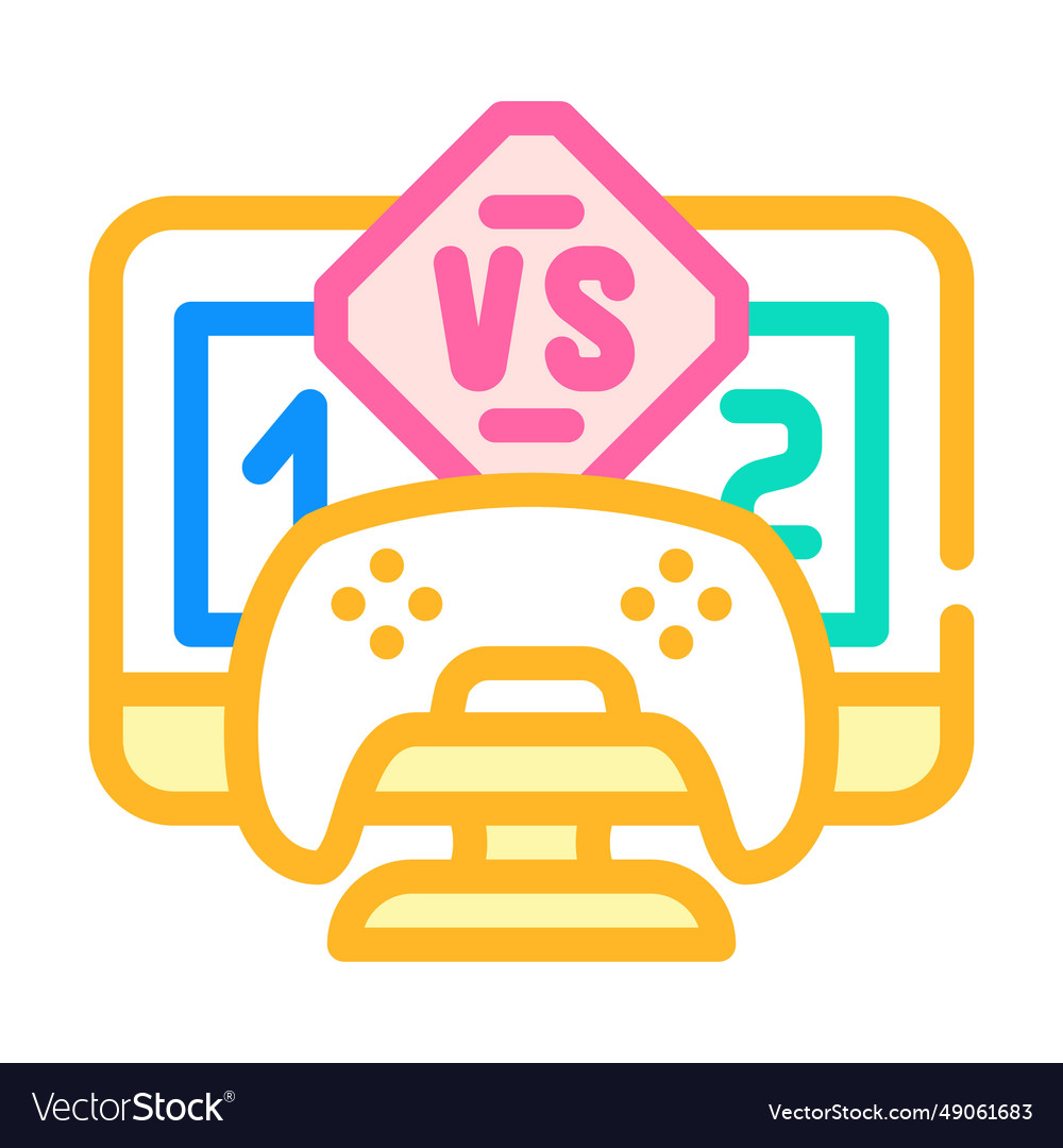 Multiplayer games game development color icon Vector Image Multiplayer games game development color icon Vector Image