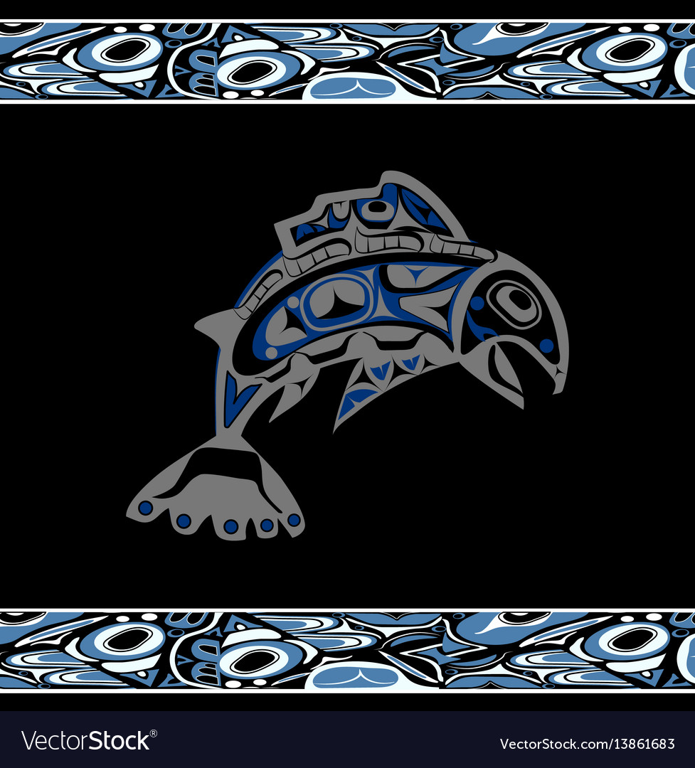 Native salmon Royalty Free Vector Image - VectorStock