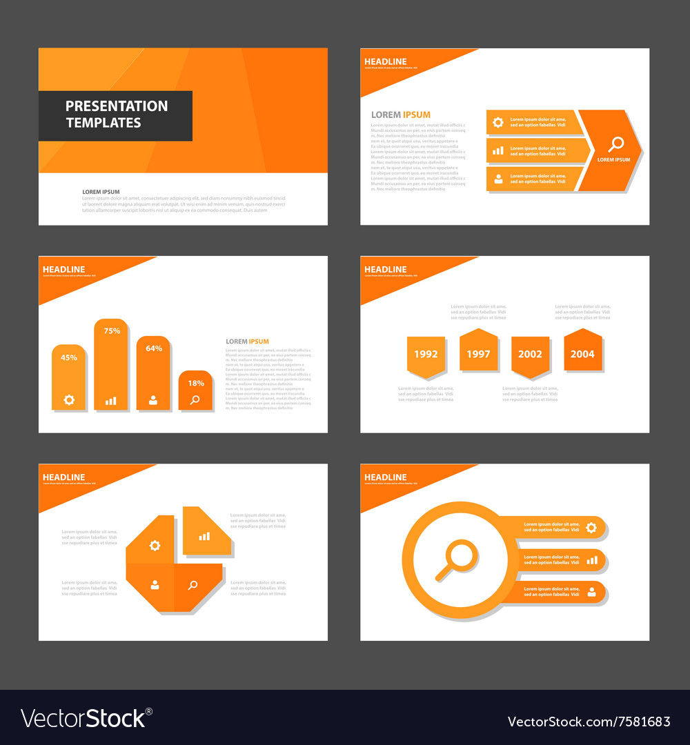 Orange presentation templates Infographic elements