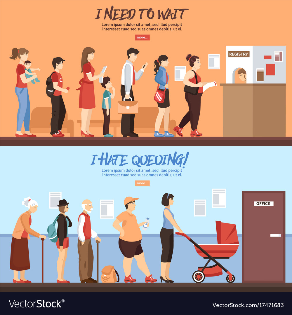 Queue banners set Royalty Free Vector Image - VectorStock