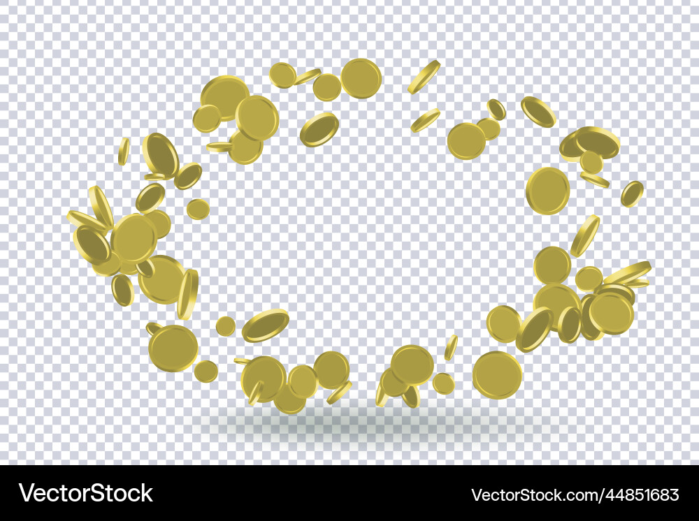 Round pattern of rotating gold coin Royalty Free Vector