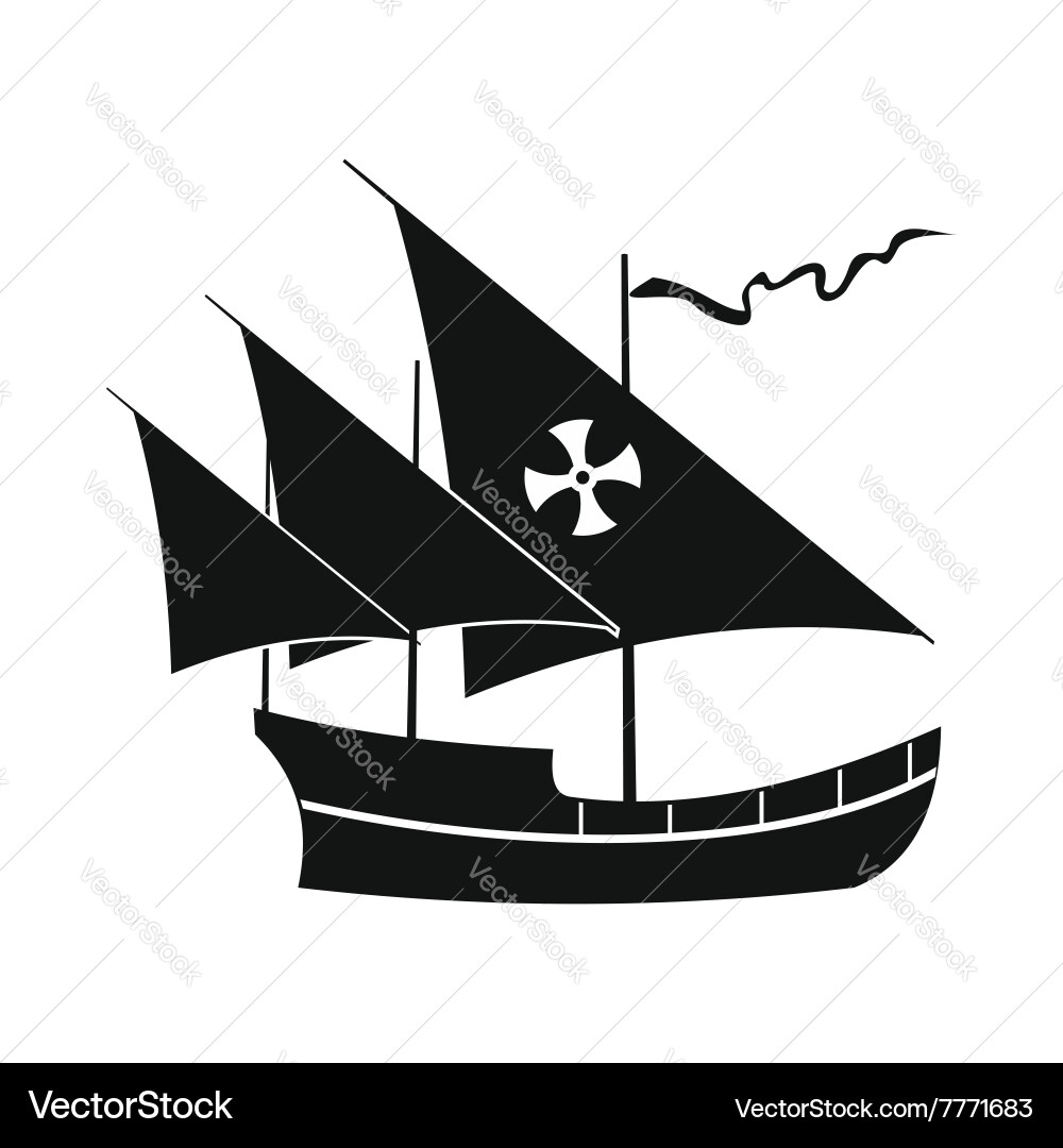 Santa Maria sailing ship icon simple style Vector Image