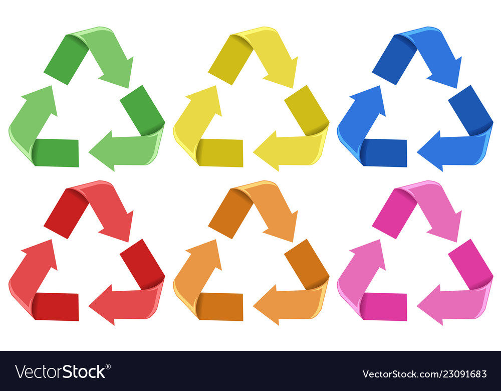 Set of colorful recycle icons Royalty Free Vector Image