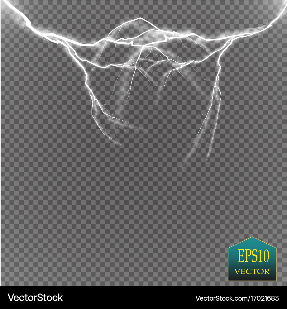 Set of lightnings thunder-storm and lightnings Vector Image