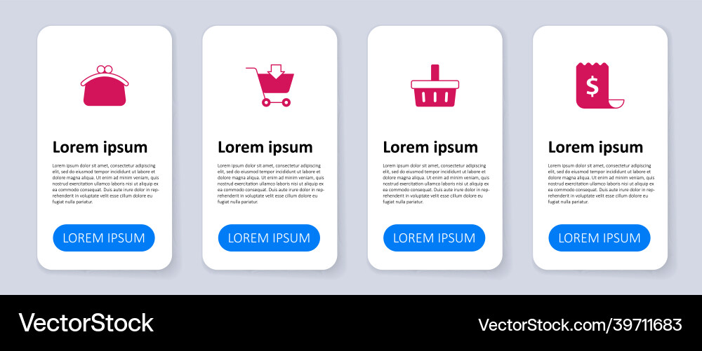 Set paper check and financial check shopping Vector Image