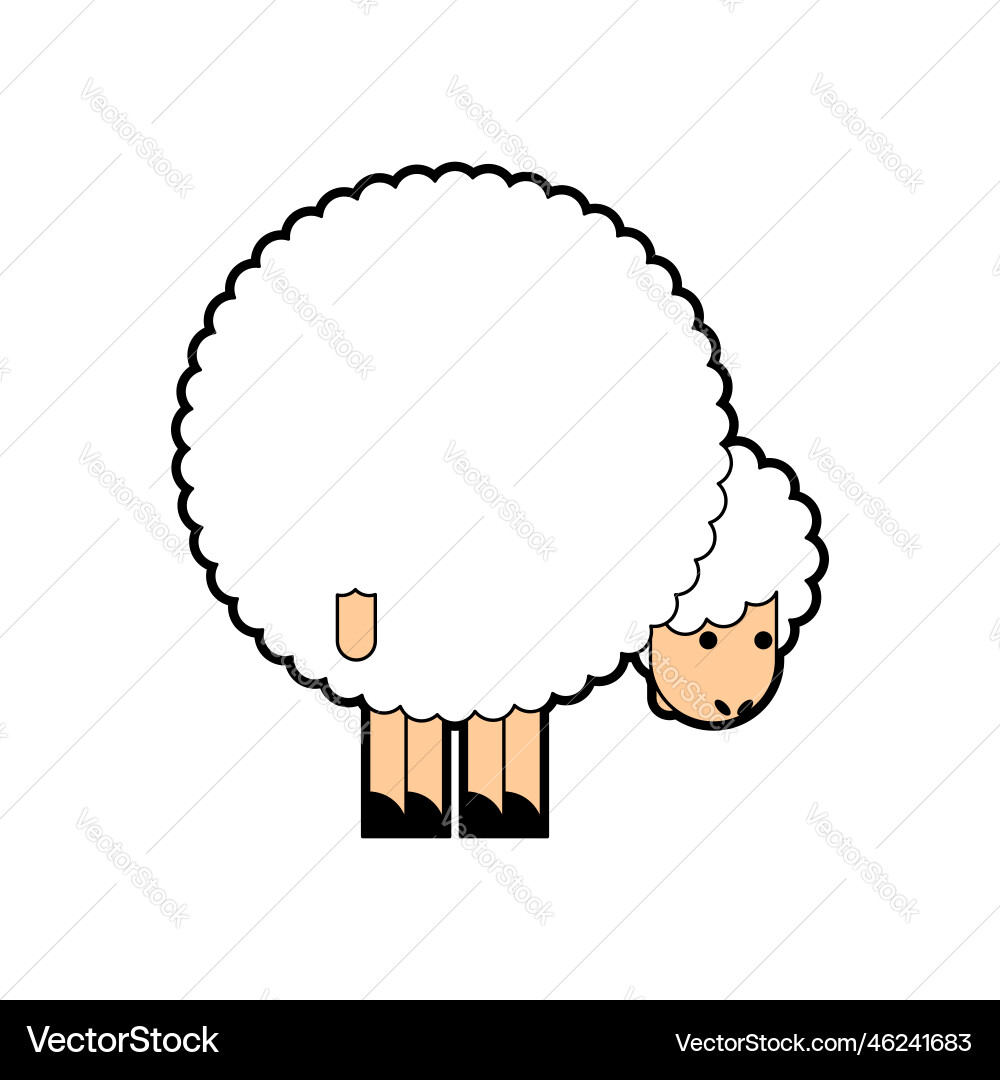 Sheep ass ram back animal Royalty Free Vector Image