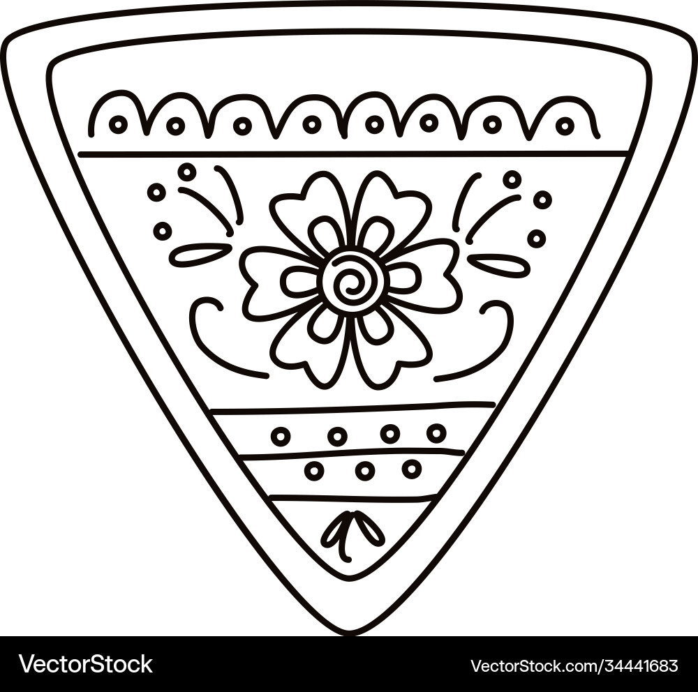 Triangle garland celebration mexican line style Vector Image