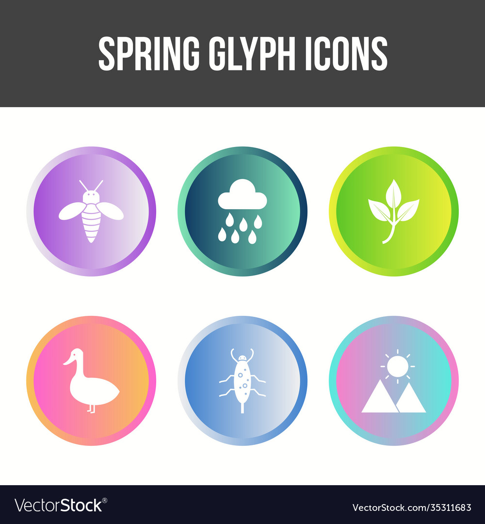 Unique spring icon set Royalty Free Vector Image