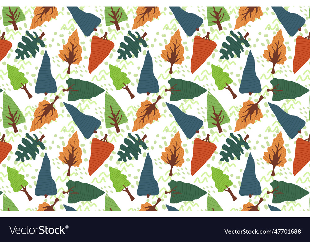 Abstract seamless pattern with trees Royalty Free Vector