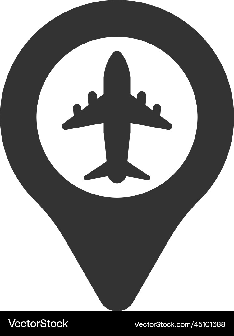 Air port location icon Royalty Free Vector Image
