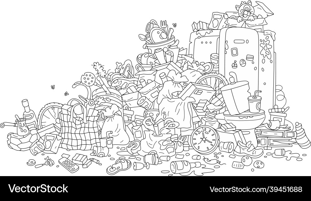 Big dump of garbage and waste Royalty Free Vector Image