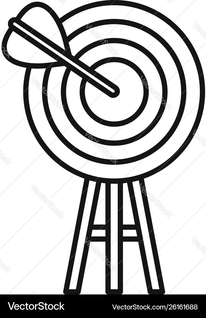 Business target icon outline style Royalty Free Vector Image