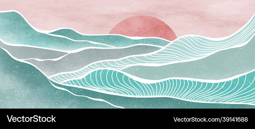 Creative minimalist modern paint and line art Vector Image