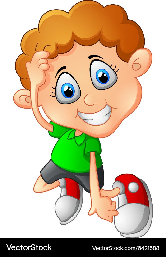 Cute little boy cartoon Royalty Free Vector Image
