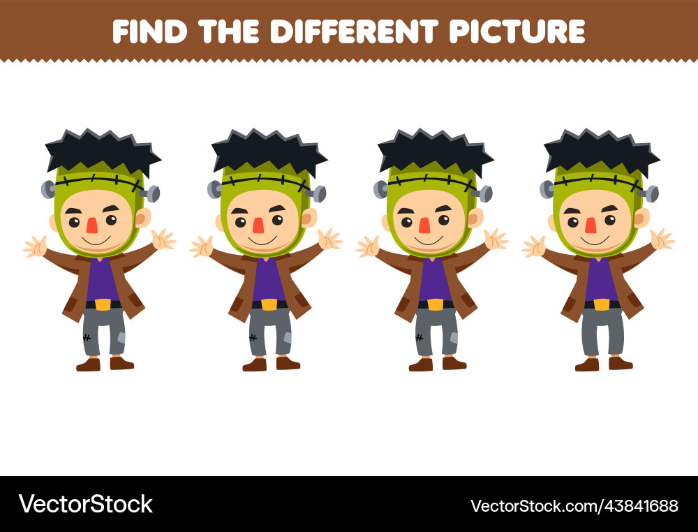 Education game for children find the different Vector Image
