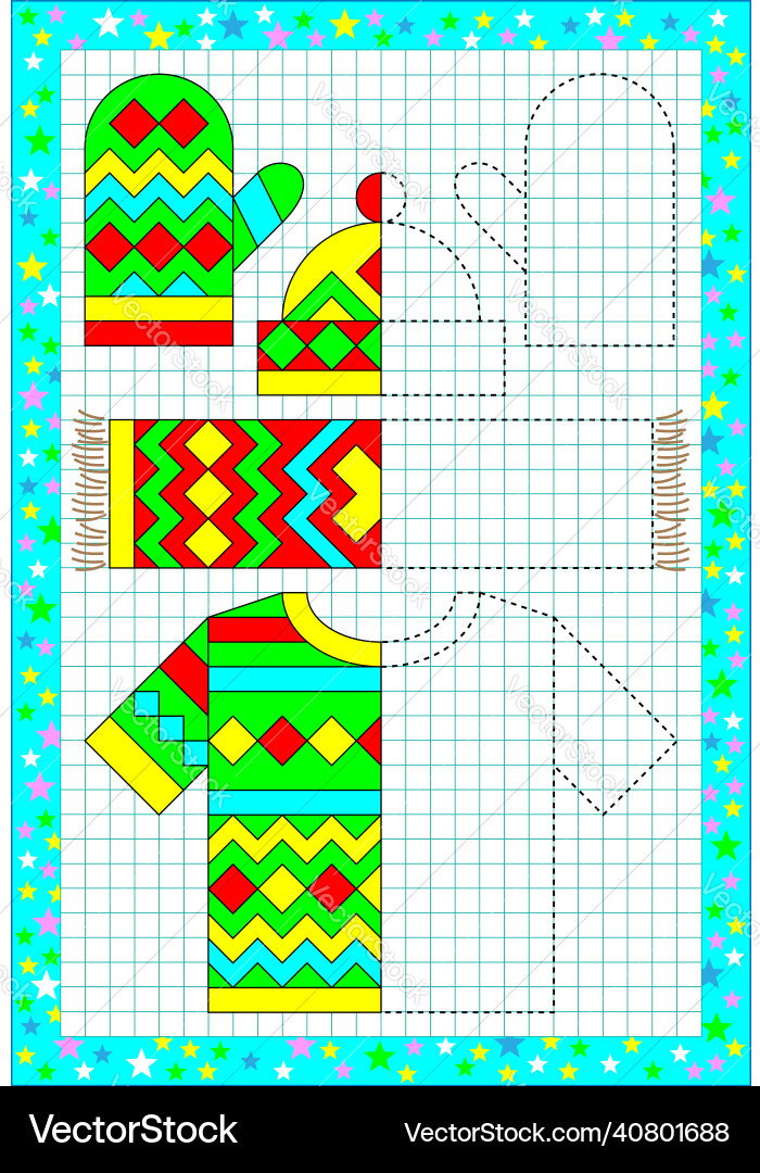 Educational page for children on a square paper Vector Image