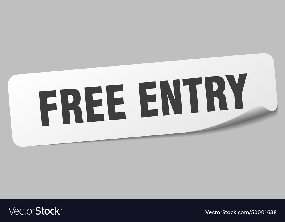 Free entry sticker free entry label Royalty Free Vector