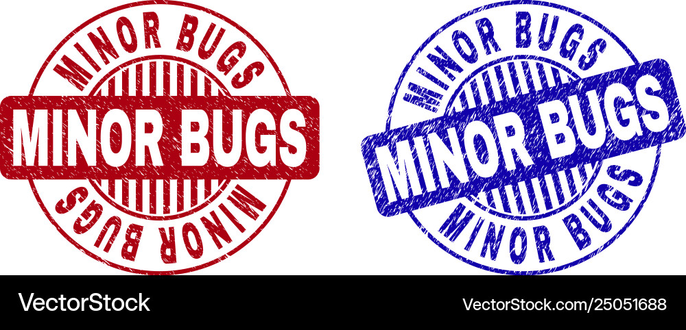 Grunge minor bugs scratched round watermarks Vector Image