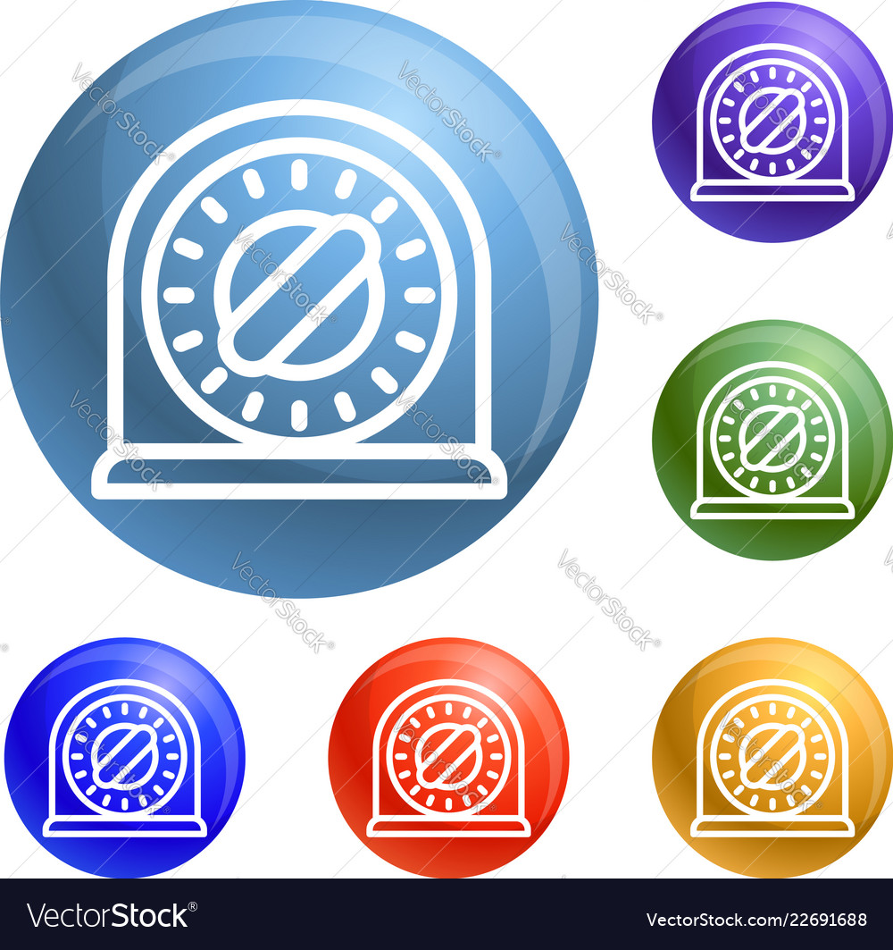 Kitchen timer icons set Royalty Free Vector Image