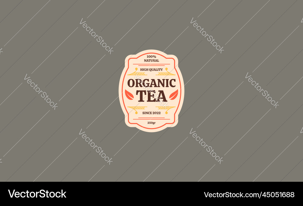Label of organic tea template design Royalty Free Vector
