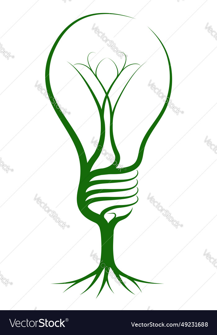 Lightbulb tree concept Royalty Free Vector Image