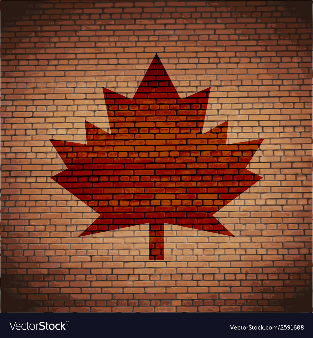 Maple leaf flat modern web button and space Vector Image