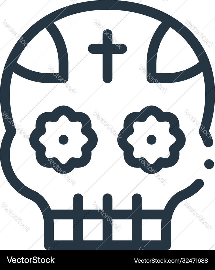 Mexican icon isolated on white background outline Vector Image