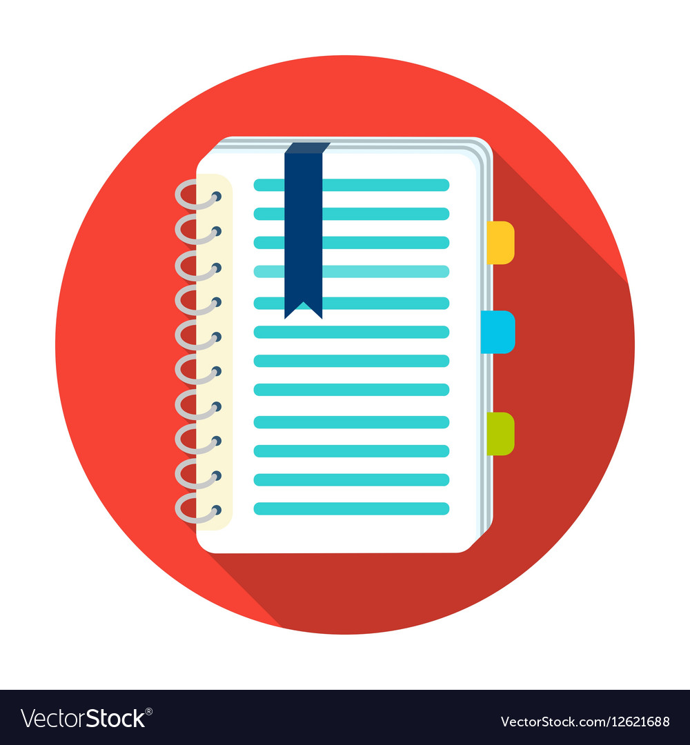 Personal dictionary icon in flat style isolated on Personal dictionary icon in flat style isolated on