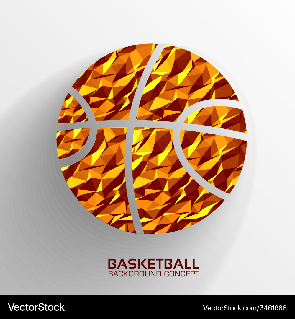 Polygonal basketball background concept tam Vector Image