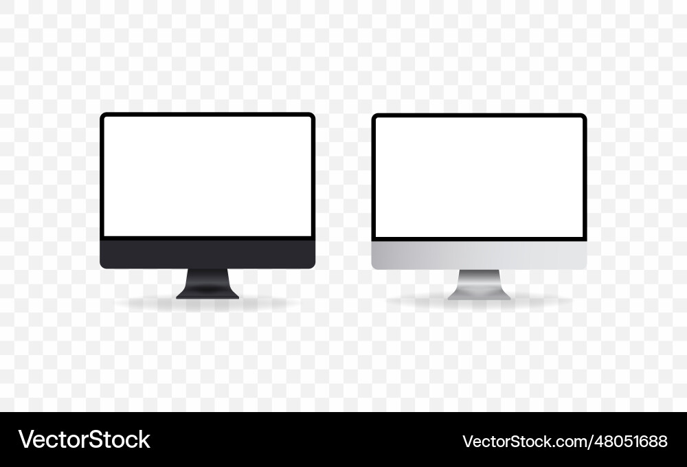 Realistic computer monitor icon set screen eps 10 Vector Image