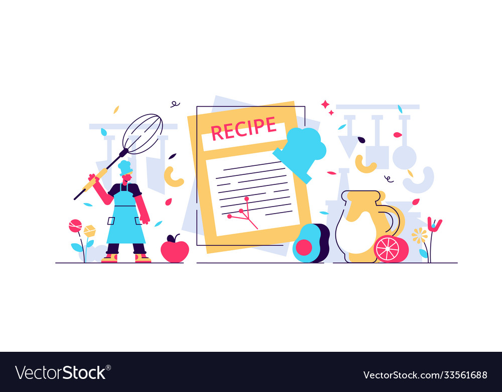 Recipes flat tiny Royalty Free Vector Image - VectorStock