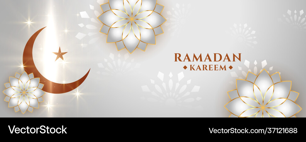 Shiny ramadan kareem arabic style decorative Vector Image