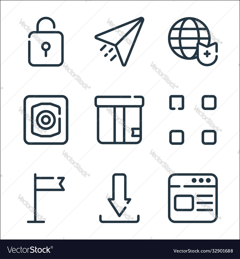 Ui master line icons linear set quality line set Vector Image